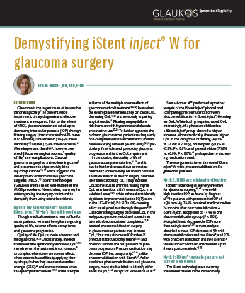 Glaucoma Early Intervention, Prioritizing Safety With iStent inject W ...